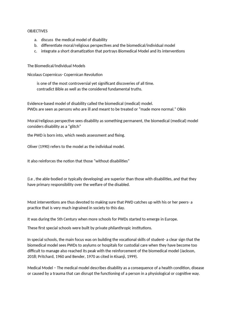 Biomedical Model Sir Oronce | PDF | Disability | Medicine