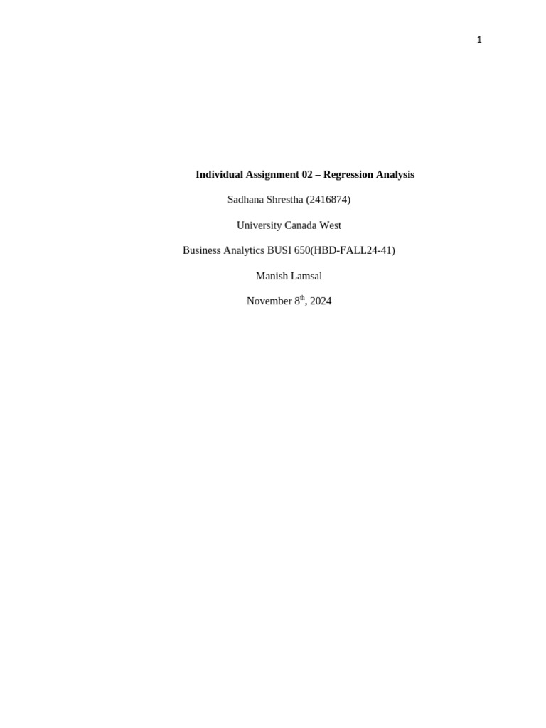 Assignment-Regression Analysis | PDF | Regression Analysis | Dependent ... Assignment-Regression Analysis | PDF | Regression Analysis | Dependent ...