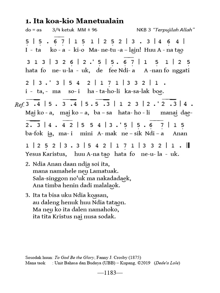 01 Lole Ita Koa Kio Manetualain NKB 3 | PDF