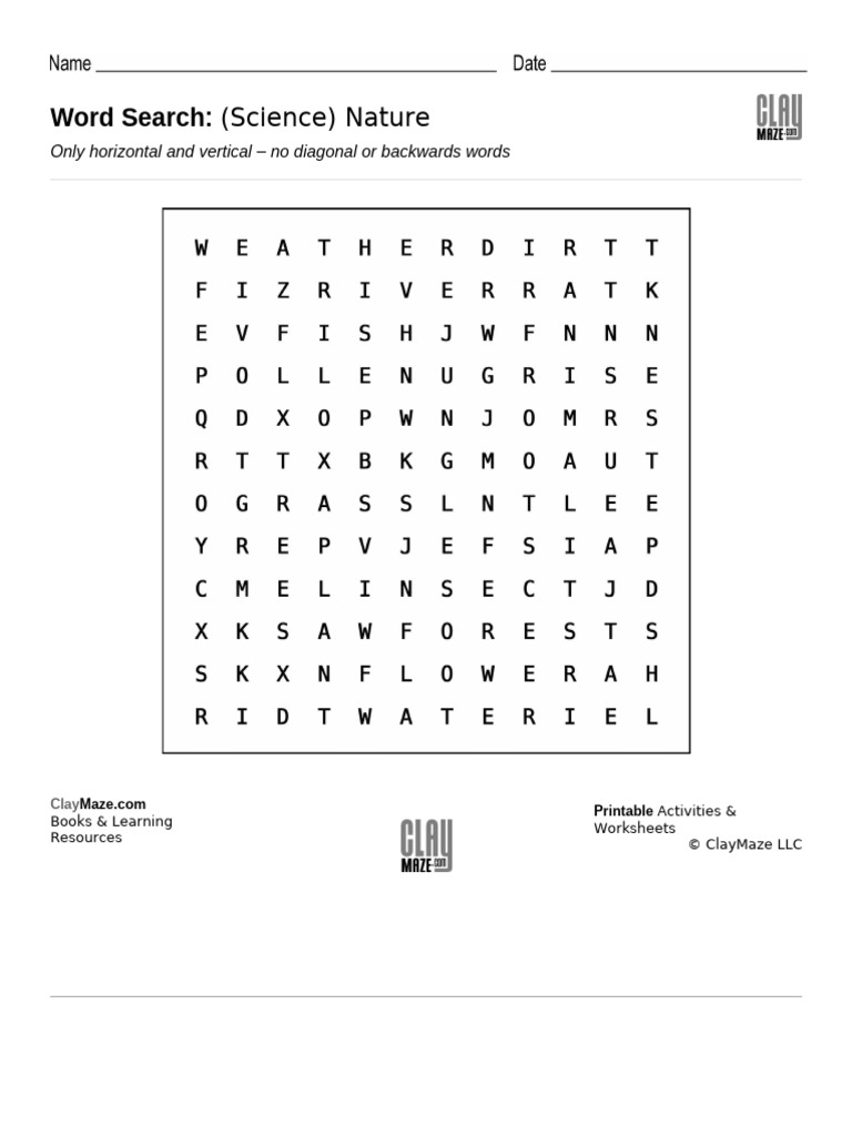 Nature Word Search Puzzle | PDF