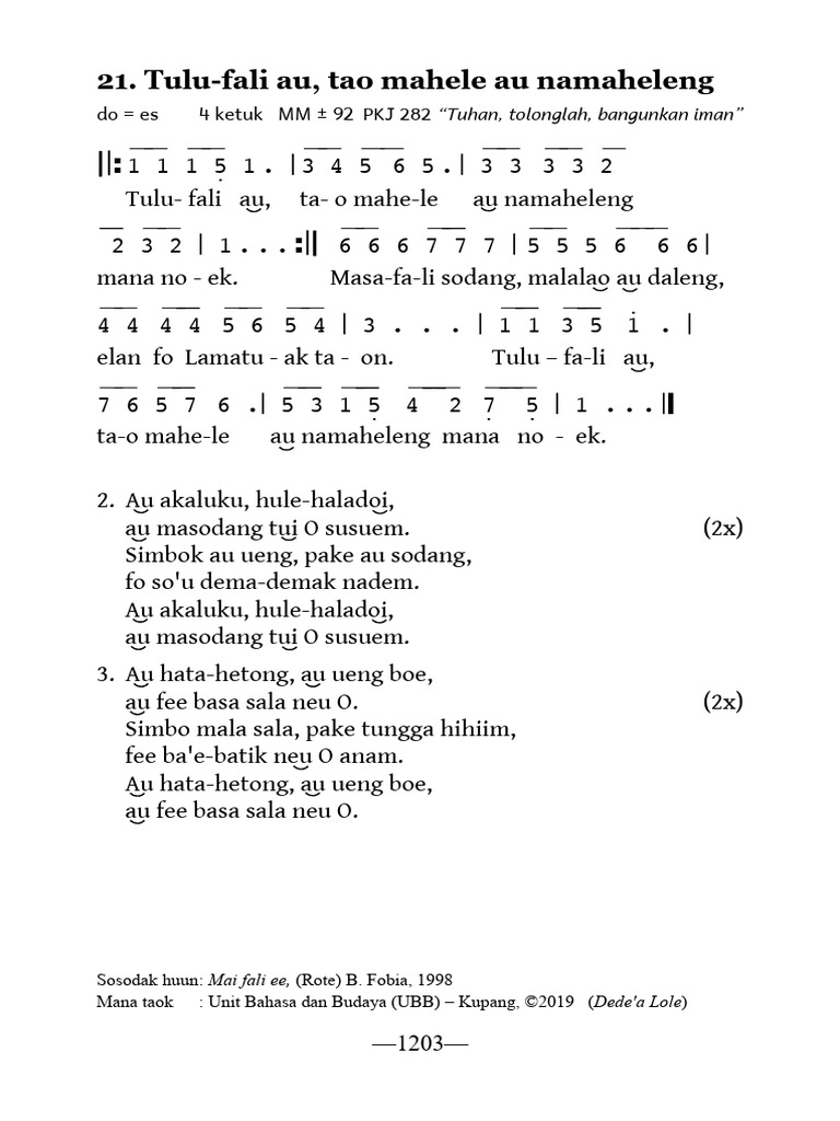 21 Lole Tulu Fali Au Tao Mahele PKJ 282 | PDF