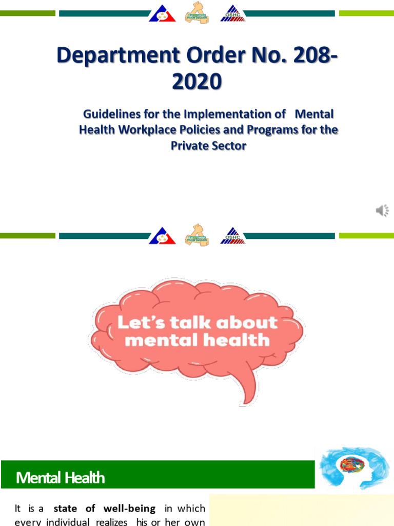 Gov't Guidelines | PDF | Mental Disorder | Mental Health