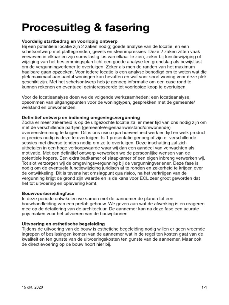 Procesuitleg & fasering | PDF