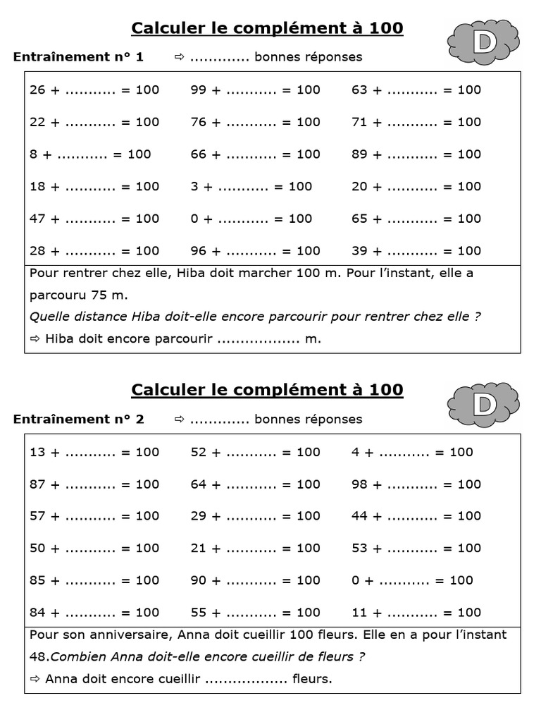 Exercices de calcul mental CM2 | PDF