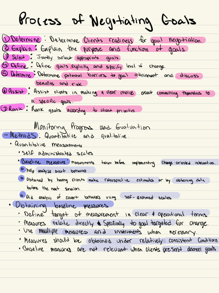 Process of Negotiating Goals Notes | PDF | Quantitative Research ...