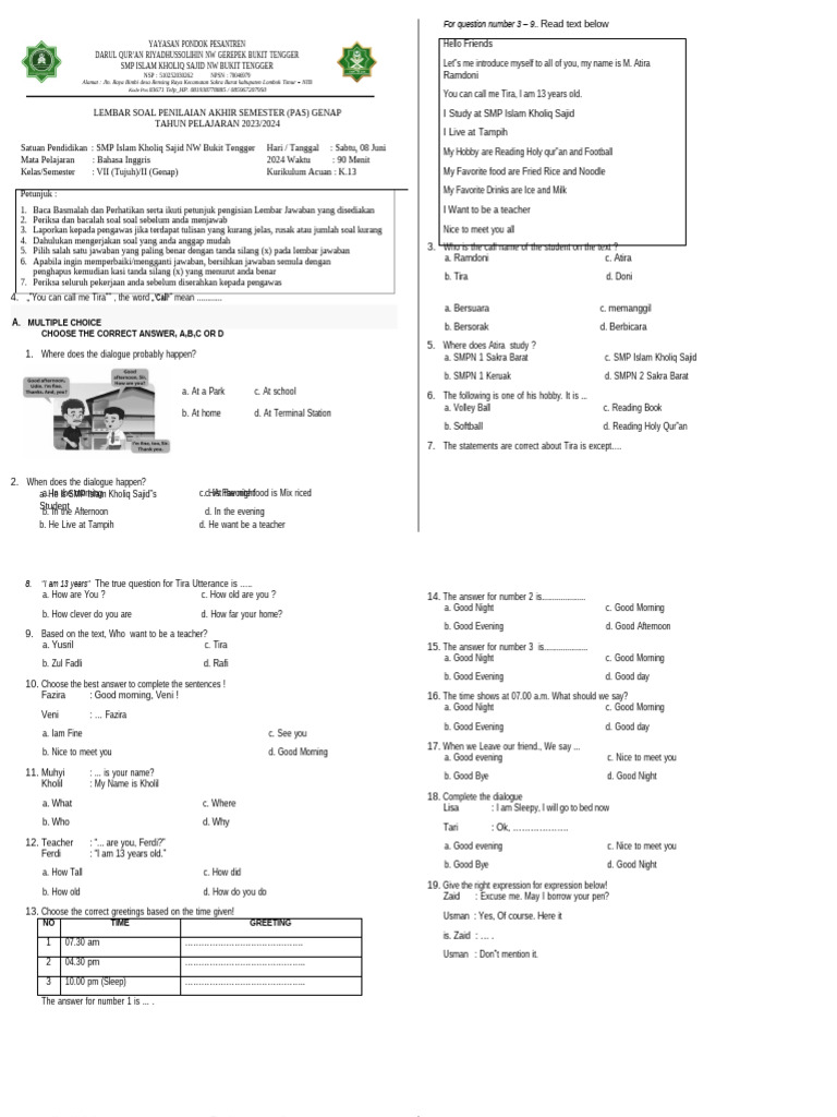 Bahasa Inggris Final Pdf Meal Cuisine