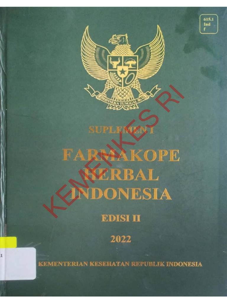 Suplemen I Farmakope Herbal Indonesia Edisi II 2022 | PDF