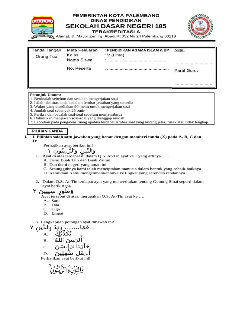 SOAL PAT SEMESTER GENAP KELAS 5 2023-2024 | PDF
