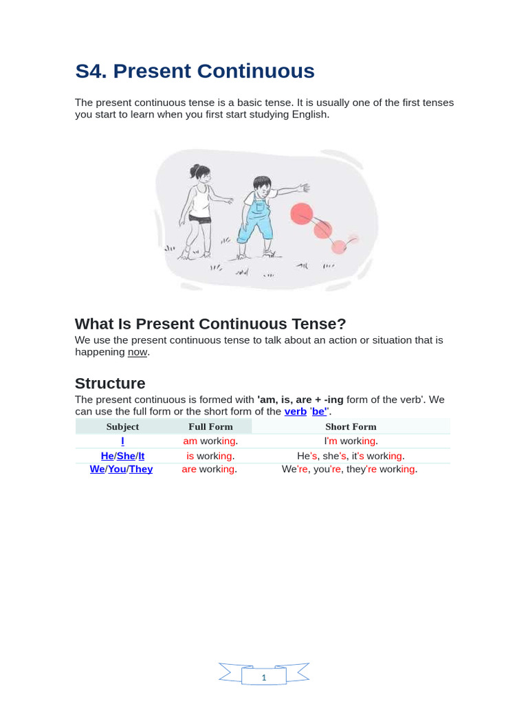Understanding Present Continuous Tense | PDF | Grammatical Tense | Grammar