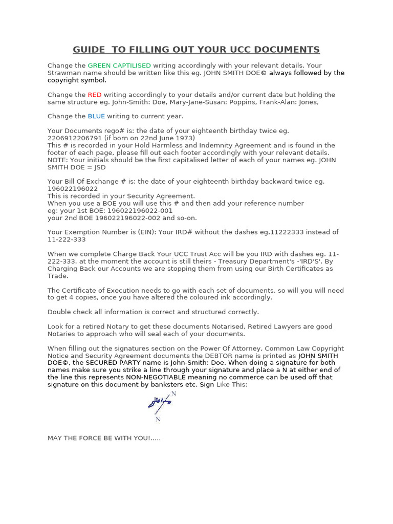 1. GUIDE TO FILLING OUT YOUR UCC DOCUMENTS | PDF 1. GUIDE TO FILLING OUT YOUR UCC DOCUMENTS | PDF