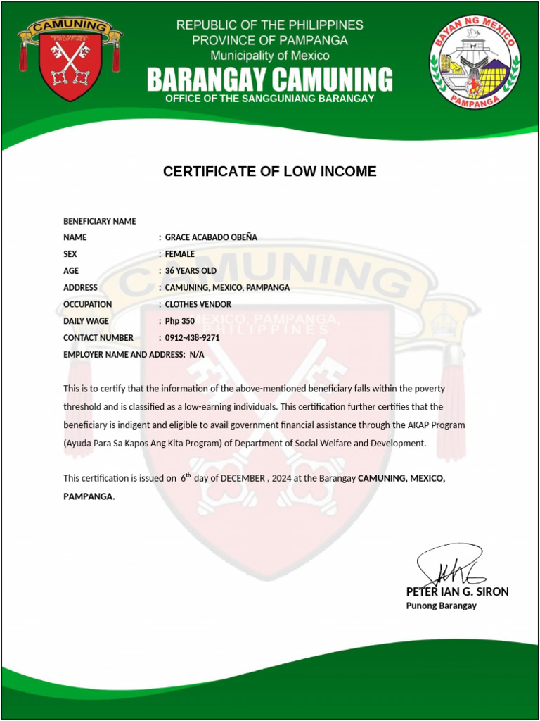EDITH LOW INCOME | PDF
