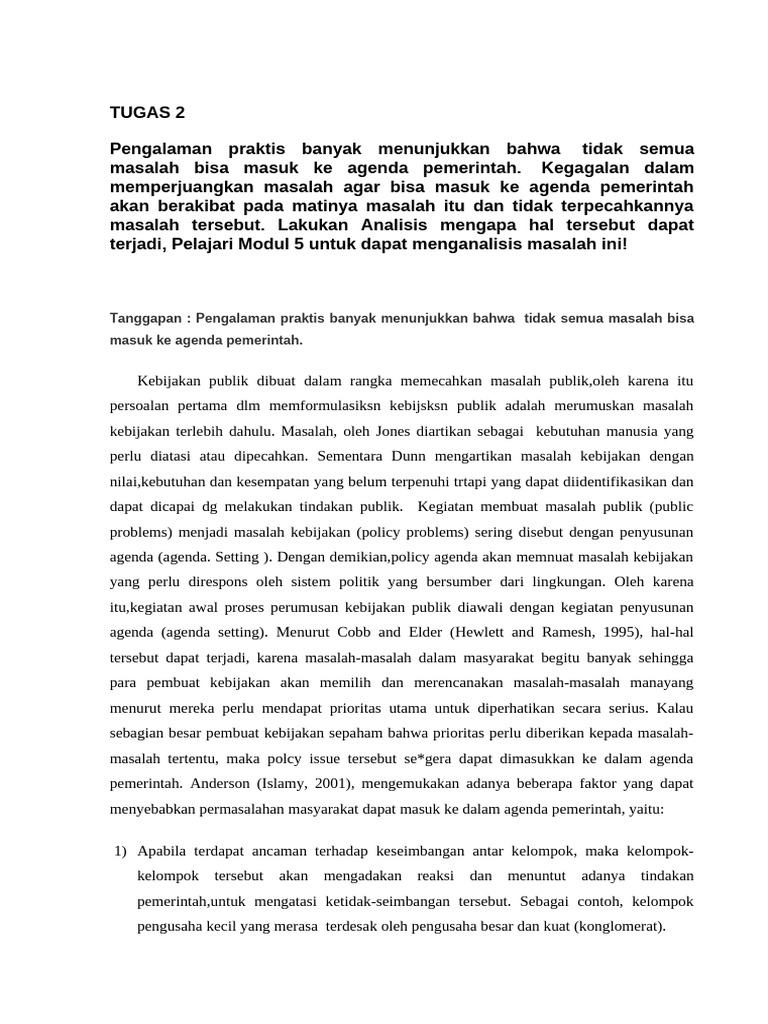 BUDI RAHARJO 030336897 TUGAS 2 KEBIJAKAN PUBLIK | PDF