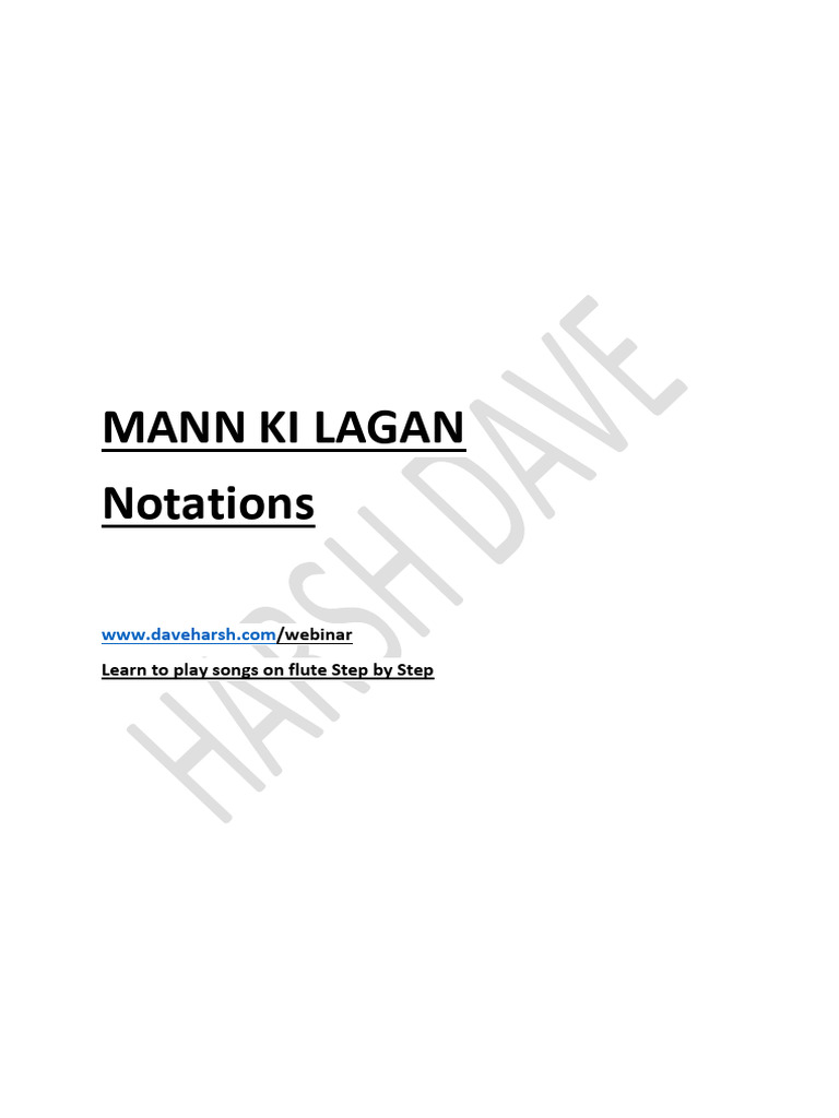 Mann Ki Lagan notations | PDF