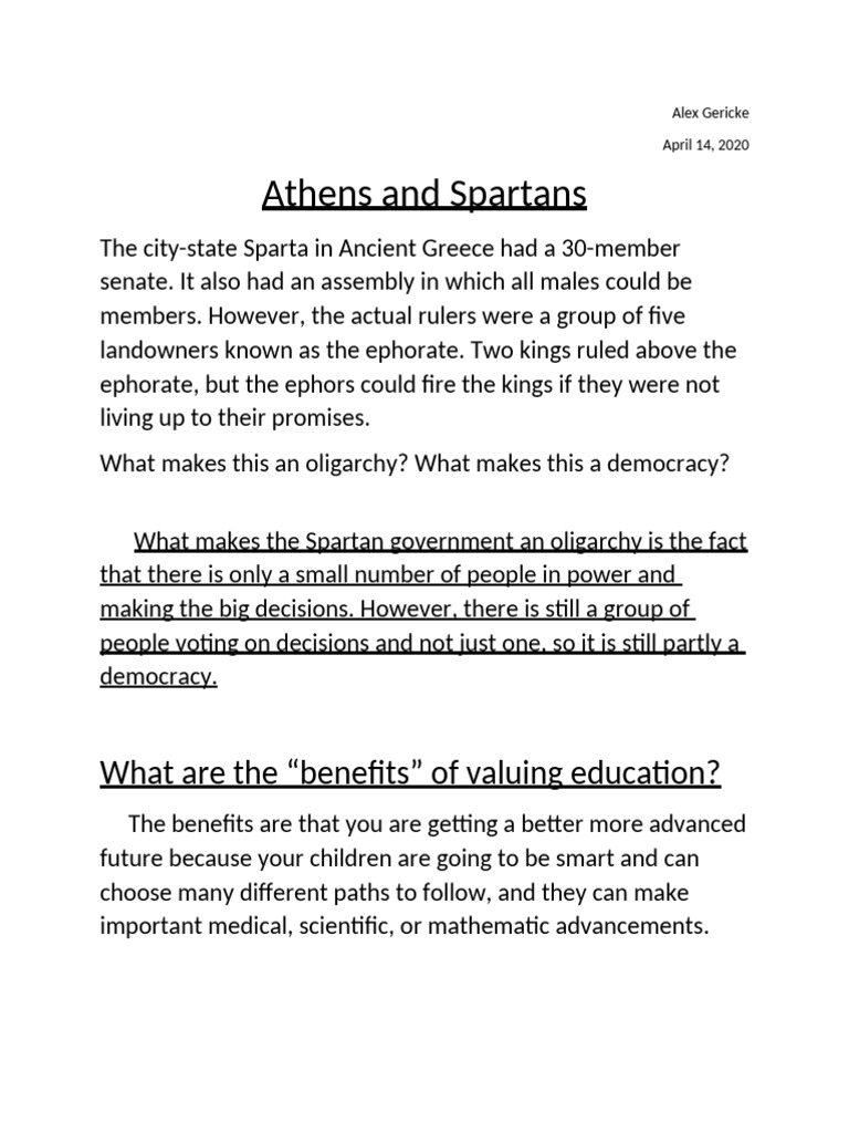 Athens and Spartans | PDF