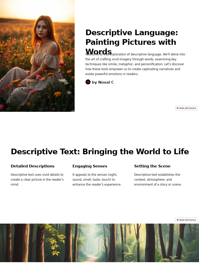 Descriptive Language Painting Pictures With Words | PDF | Metaphor ...