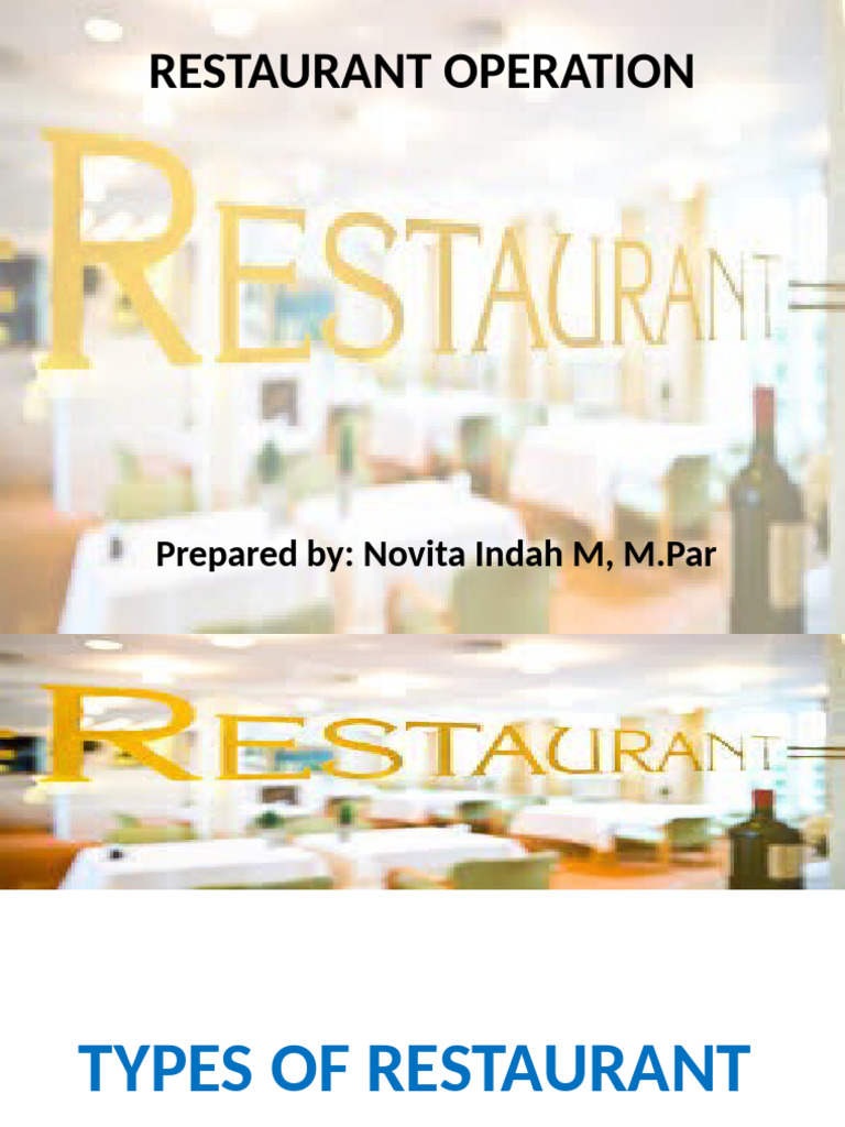 Restaurant Operation-Week3 | PDF | Tableware | Restaurants