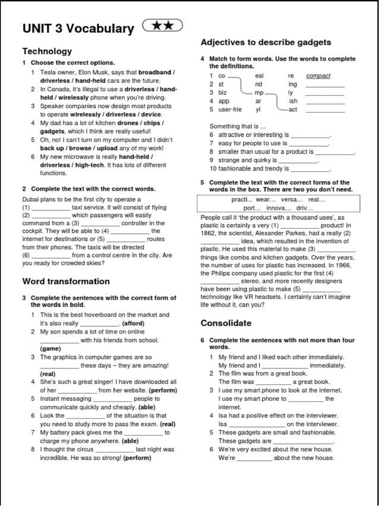 Tech Vocabulary Pdf