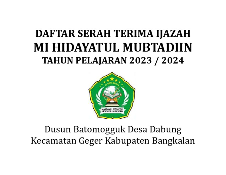 Cover Serah Terima Ijazah 2024 | PDF
