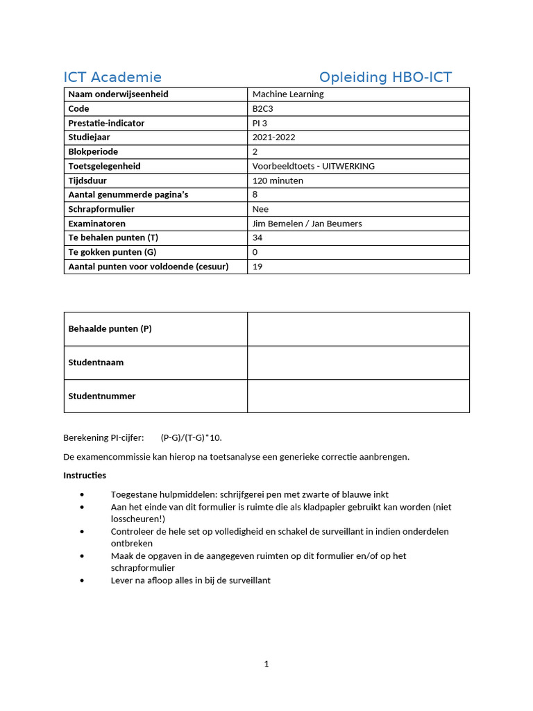 Ok 2021 B2C3 Voorbeelduitwerking Correctie | PDF