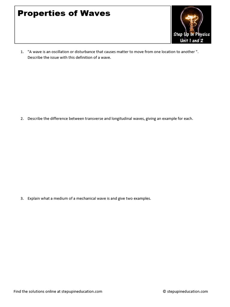 5.1 Properties of Waves | PDF | Waves | Sound