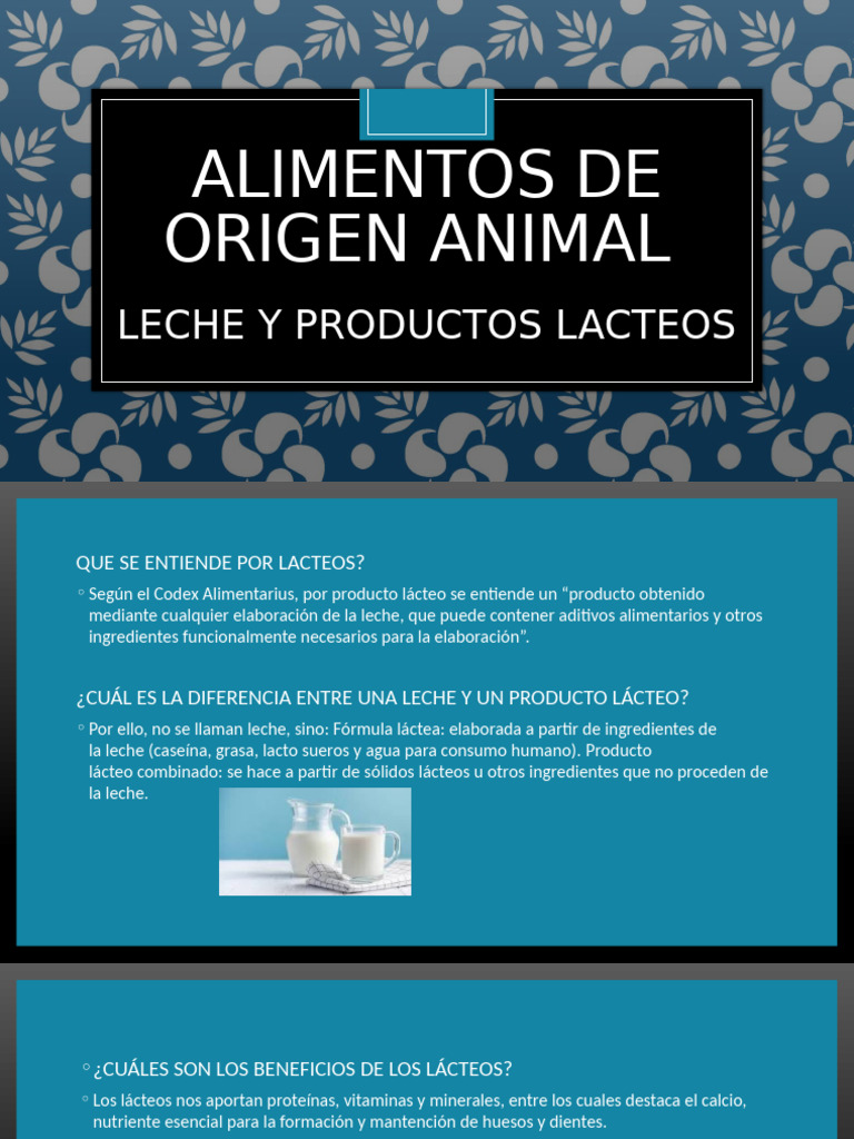 Alimentos de Origen Animal | PDF | Yogur | Productos lácteos
