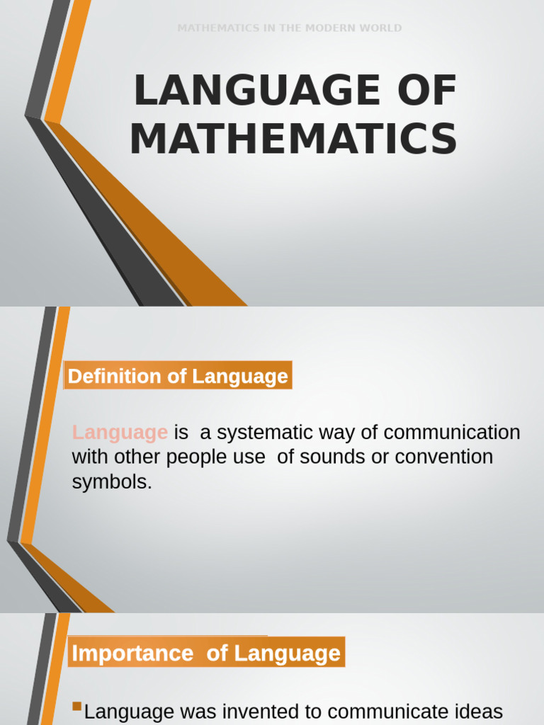 Language of Mathematics Explained | PDF | Mathematics | Mathematical Logic