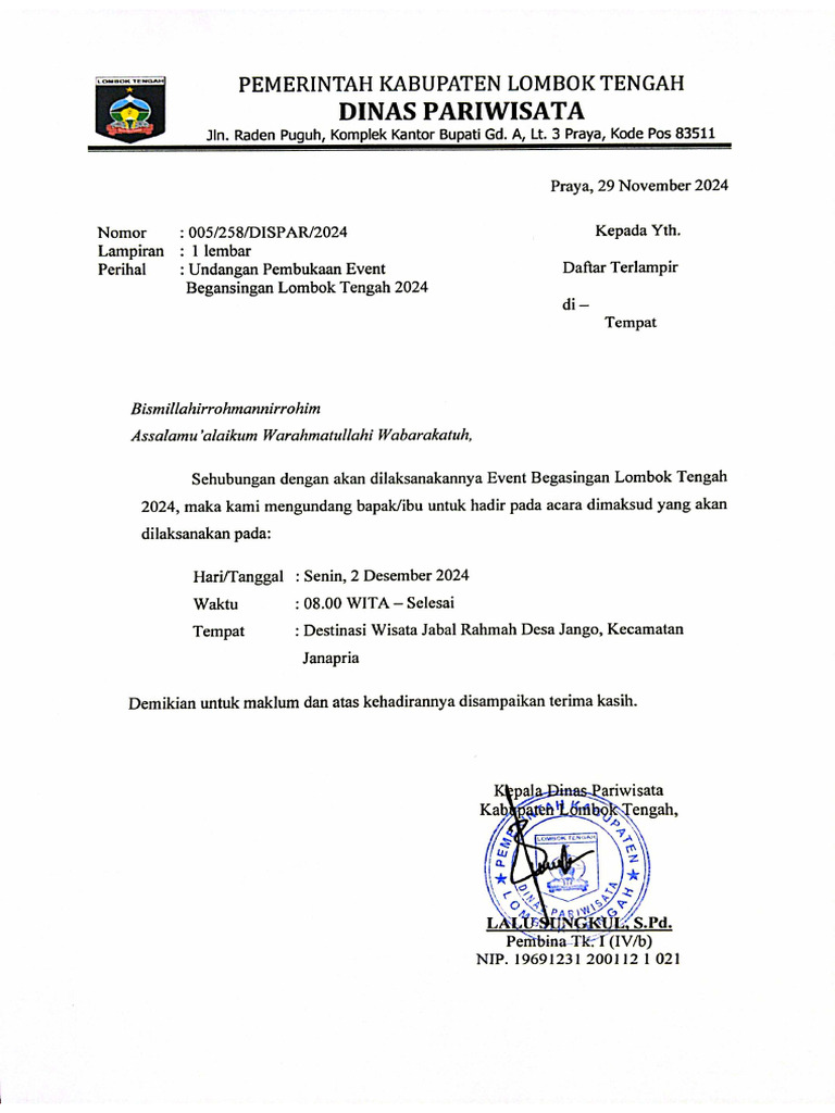 Und. Begasingan Lombok Tengah 2024 | PDF