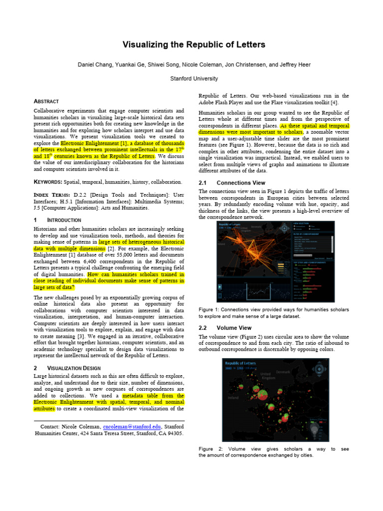 Republic of Letters Data Visualization | PDF | Data | Humanities