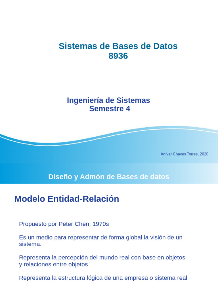 BD12 - Modelo Entidad Relacion | PDF | Gestión de datos | Ingeniería de ...