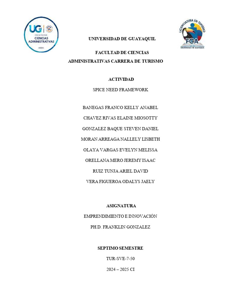 SPICE NEED FRAMEWORK Grupo C | PDF