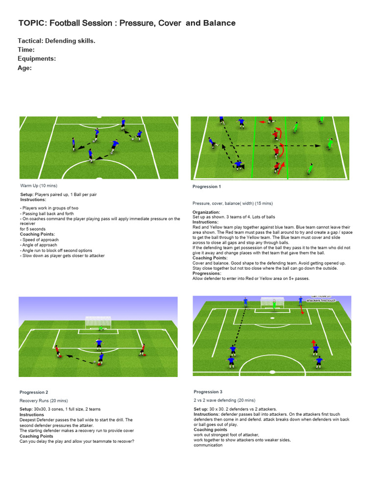Pressure, Cover, Balance in Soccer Defense | PDF | Forward (Association ...