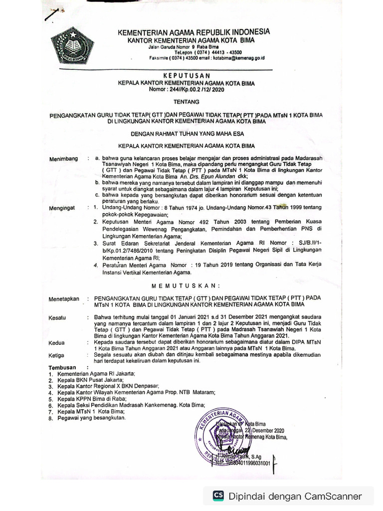 SK GTT Dan PTT 2020 | PDF