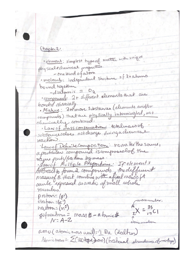 GEN CHEM 1 Notes CH 2 | PDF