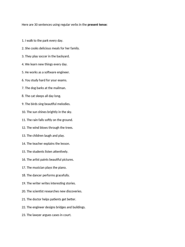 Verb Tense Sentences-Wps Office | PDF