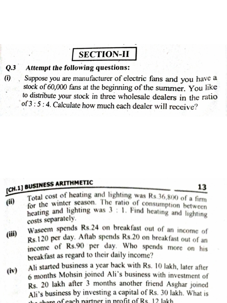 business arithmetic b.math | PDF