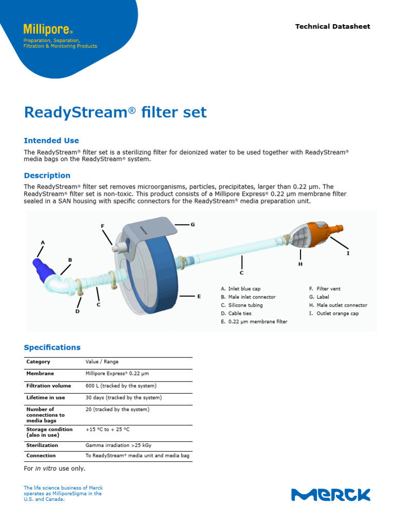 Ds Readystream Filter Set MK | PDF | Sterilization (Microbiology)
