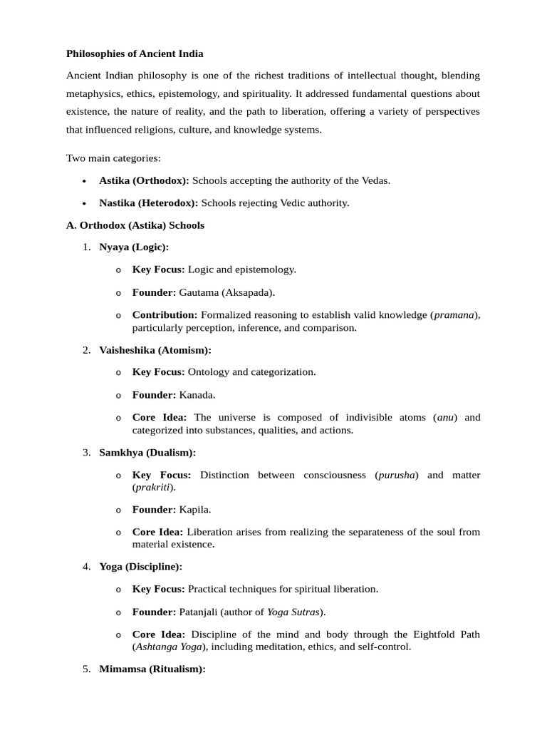 Philosophy in Ancient India | PDF | Moksha | Ātman (Hinduism)