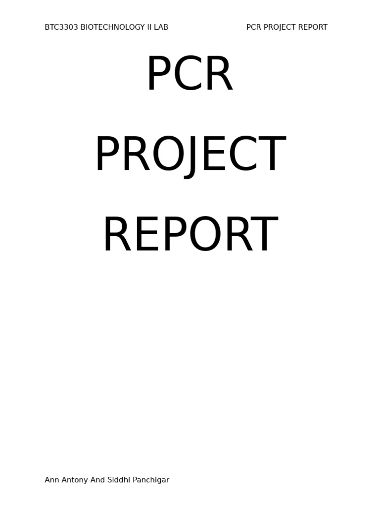 PCR REPORT | PDF | Polymerase Chain Reaction | Primer (Molecular Biology)
