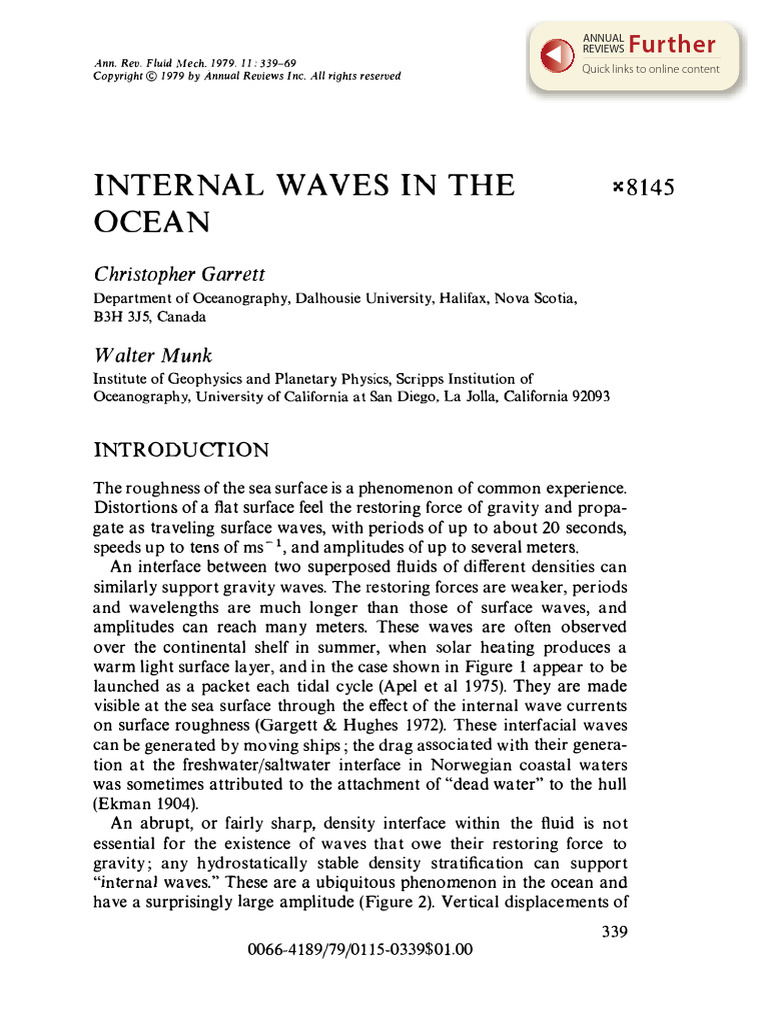 Ref2+ - Internal Waves in The Ocean (Garrett, C Munk, W) | PDF ...