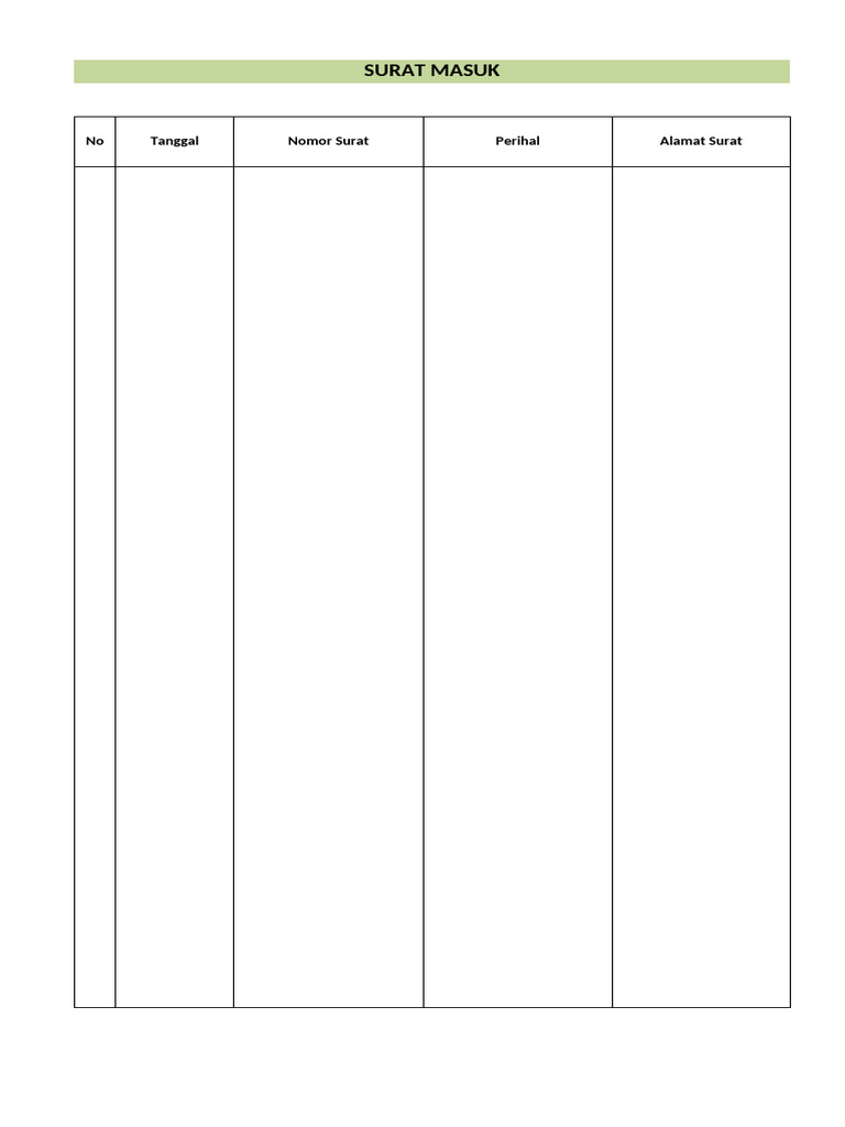 Format Surat Masuk dan Keluar SDN86 | PDF