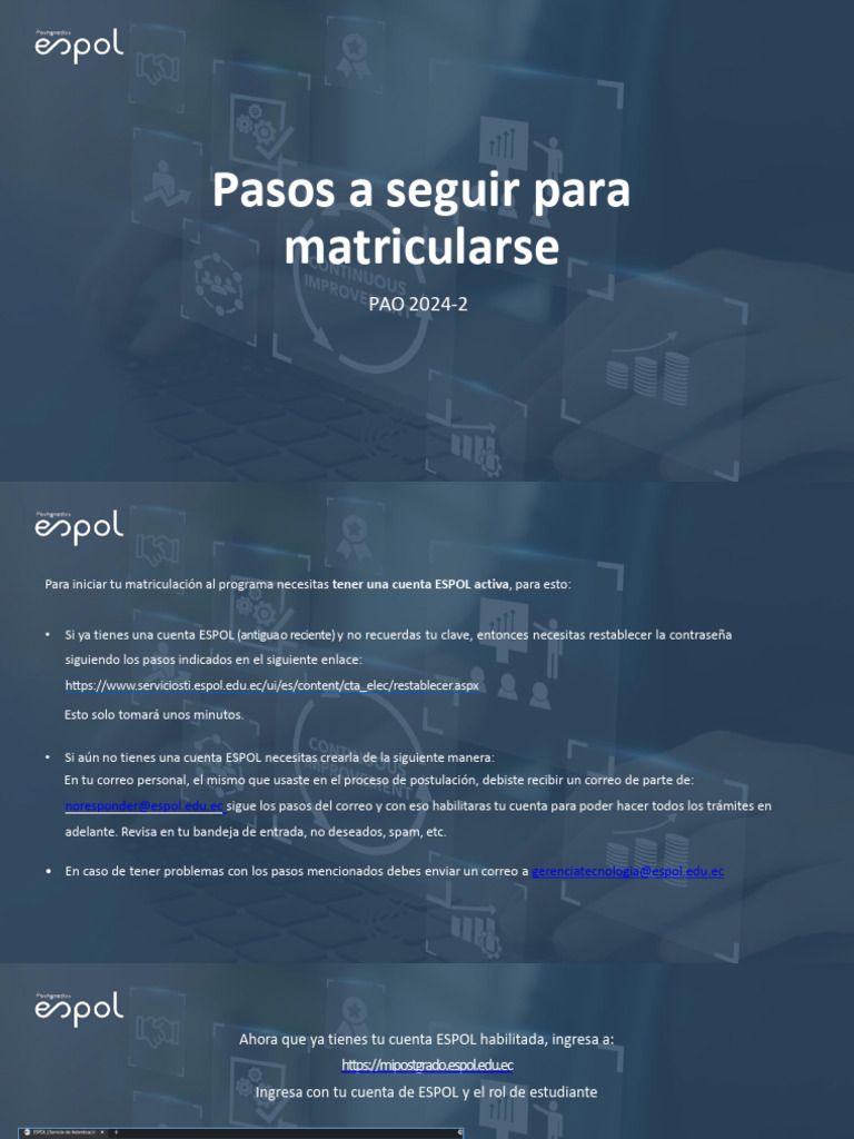 Instructivo 1 - Matrícula Maestrías FIMCP | PDF