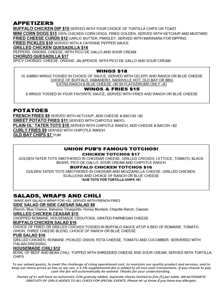 Union+Pub+All+Day+Menu+10.08.24 | PDF | Hamburgers | French Fries