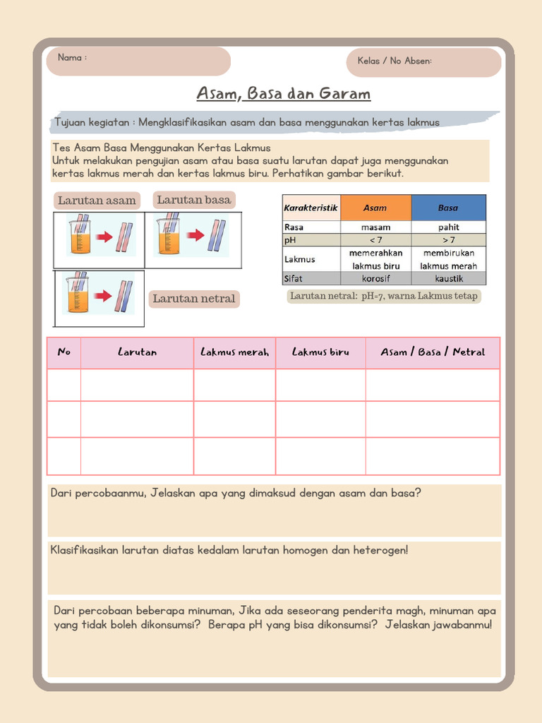 Klasifikasi Asam dan Basa dengan Lakmus | PDF