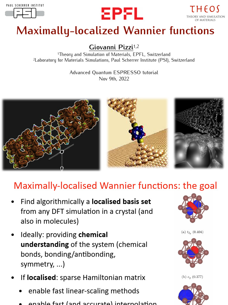 QE2022D1 Giovanni Pizzi Lecture | PDF | Atomic Orbital | Physics