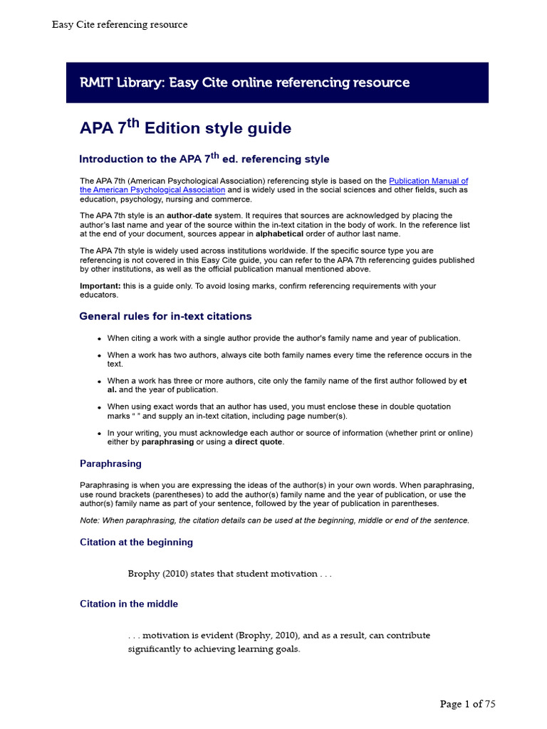 Apa | PDF | Apa Style | Citation