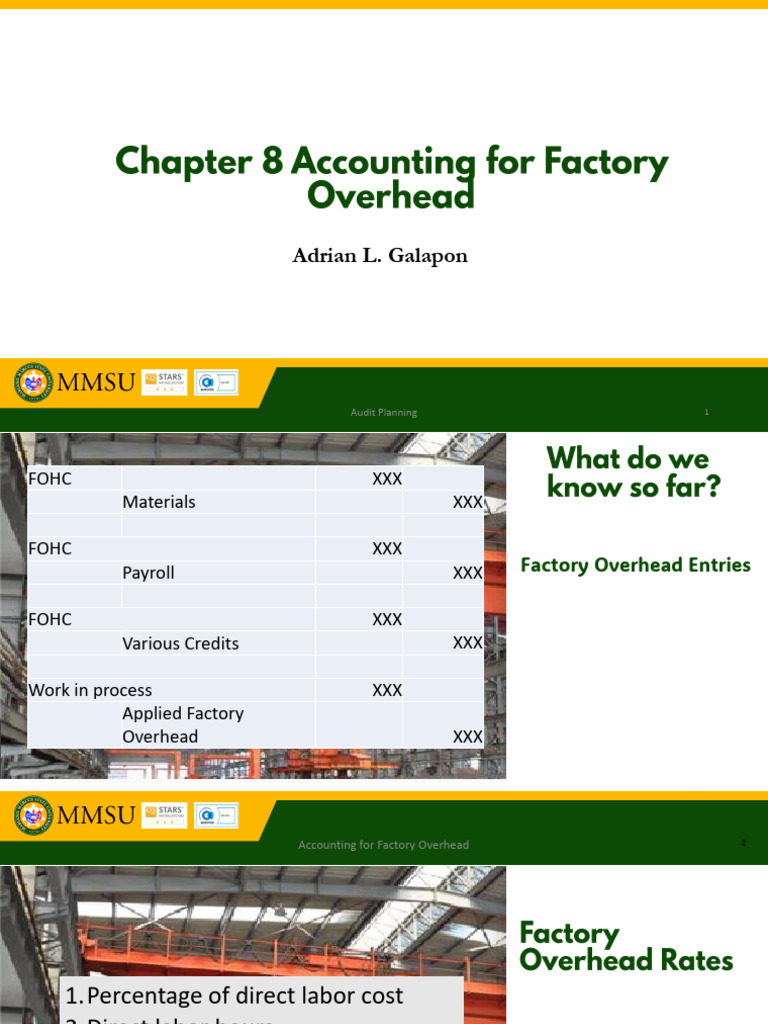 Chapter 8 Accounting For Factory Overhead | PDF | Accounting | Financial Services