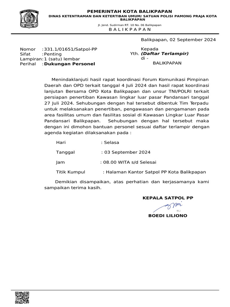 Dukungan Personel Penertiban Pandansari | PDF