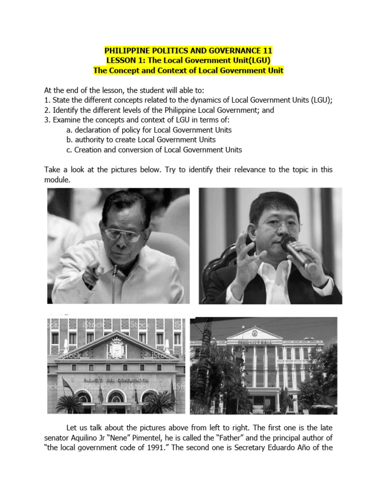 The Local Government Unit | PDF | Local Government | Governance
