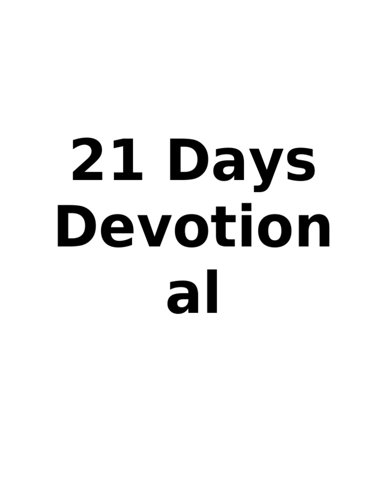 21 Days of Prayer and Fasting Guide | PDF | Prayer | Optimism