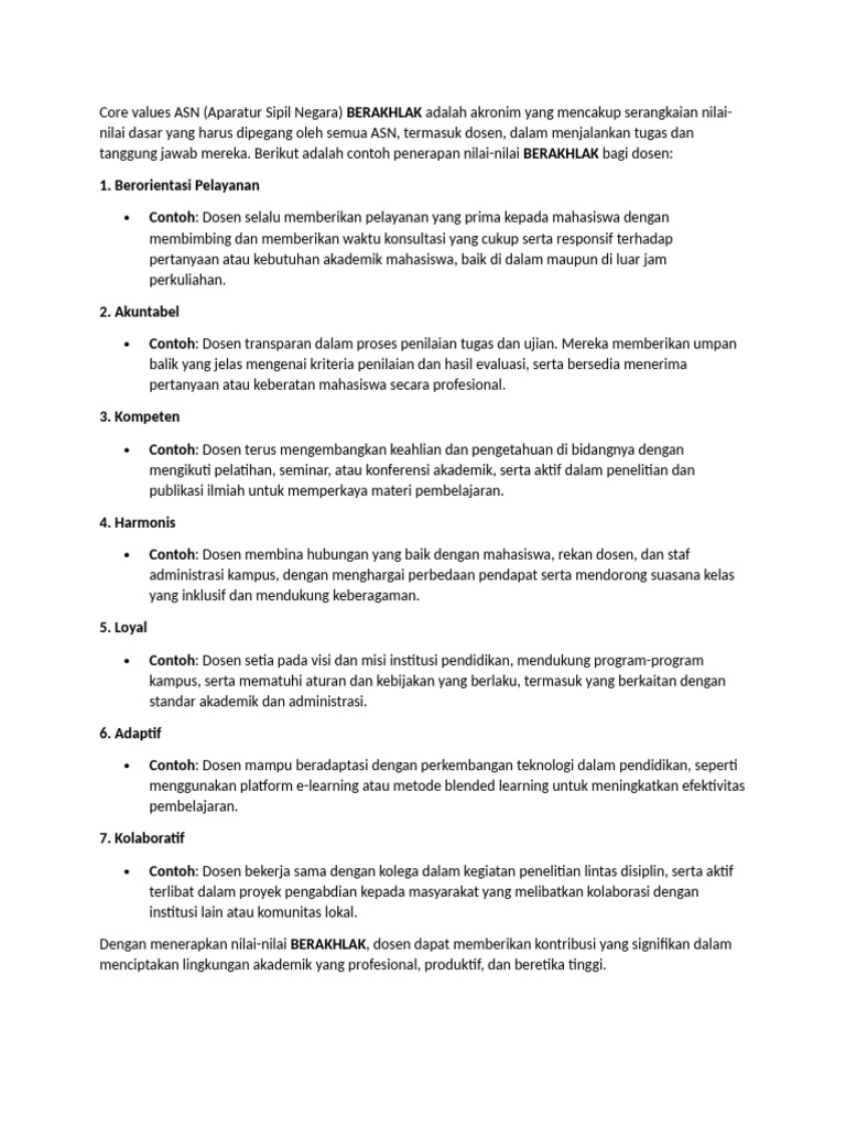 Core values ASN | PDF